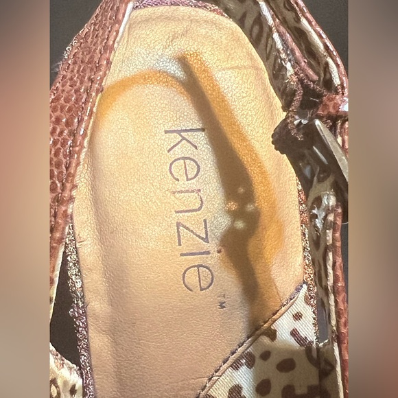 kenzie | Shoes | Kenzie Multicolored Wedge Slingback Heel With Brown ...
